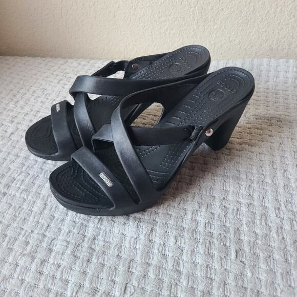 CROCS | Shoes | Crocs Cyprus Heel Sandals Womens Size 9 | Poshmark